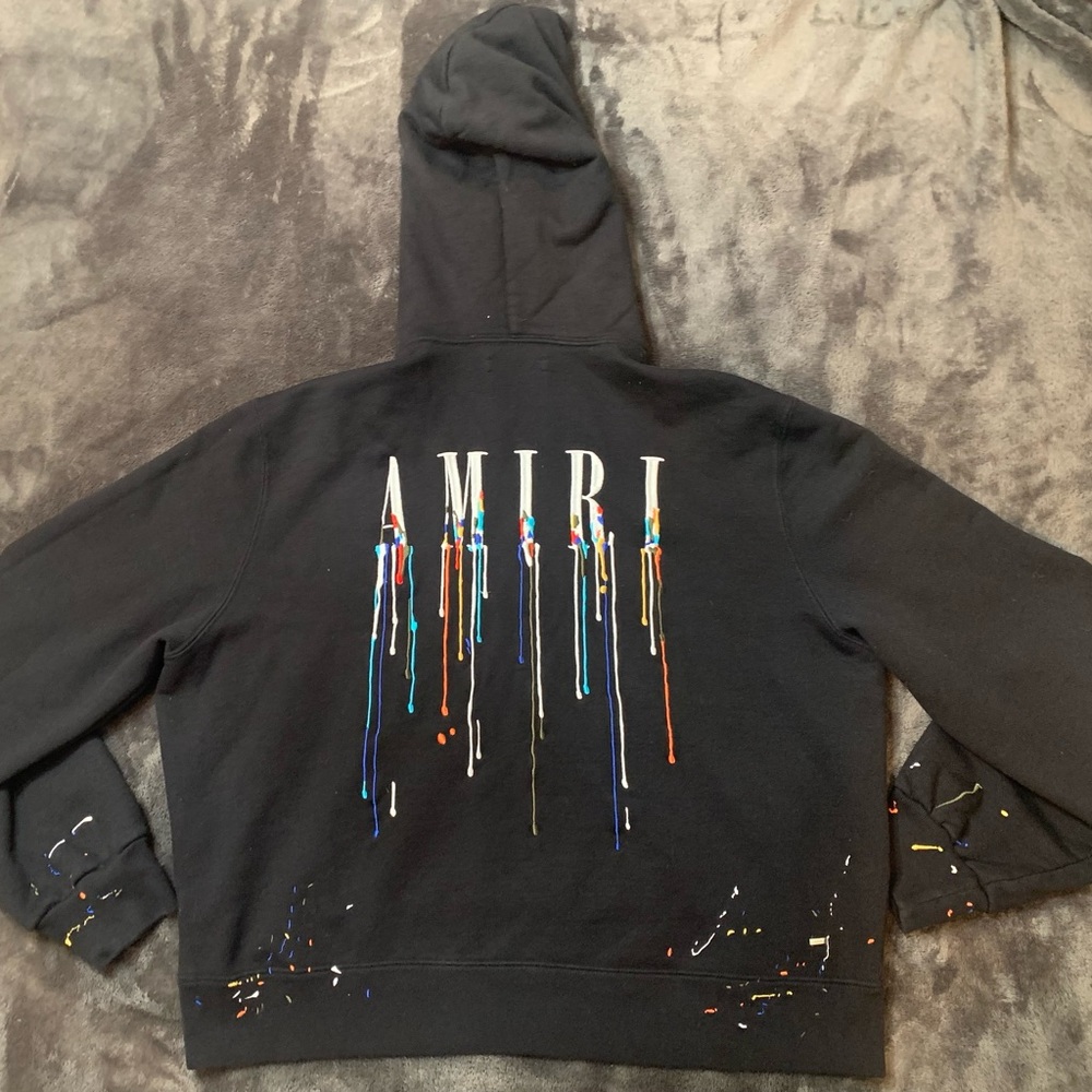 Amiri Embroidered Paint Drip Hoodie - Gem